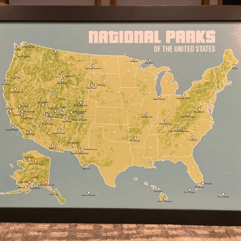 US National Parks Map 18x24 Poster - Best Maps Ever