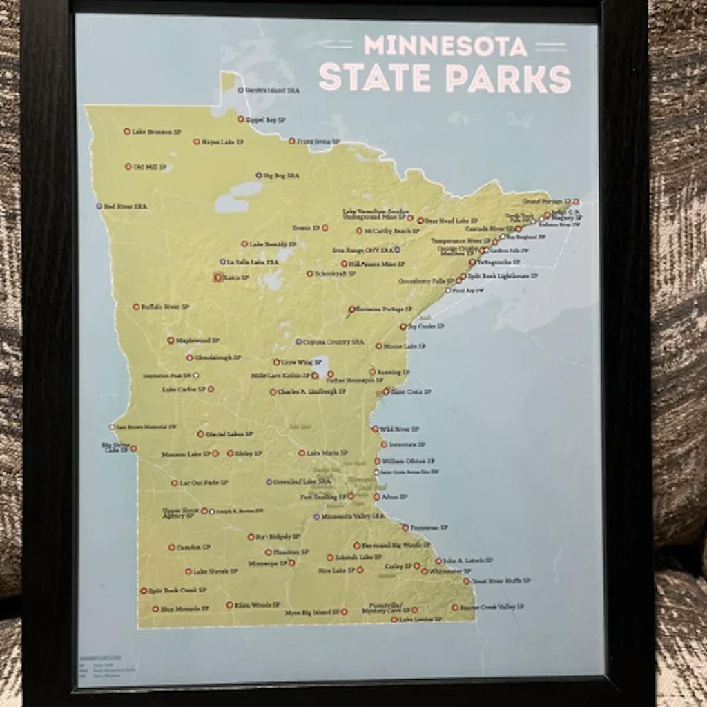Minnesota State Parks Map 11x14 Print - Best Maps Ever