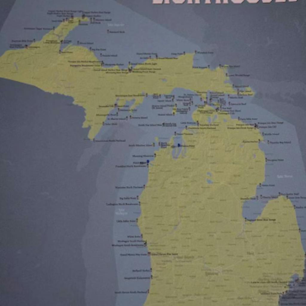 Michigan Lighthouses Map 18x24 Poster - Best Maps Ever