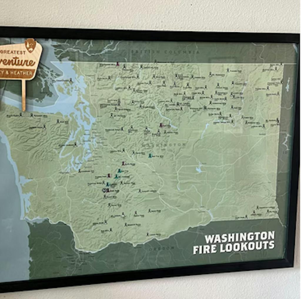 Washington Fire Lookouts Map 18x24 Poster - Best Maps Ever
