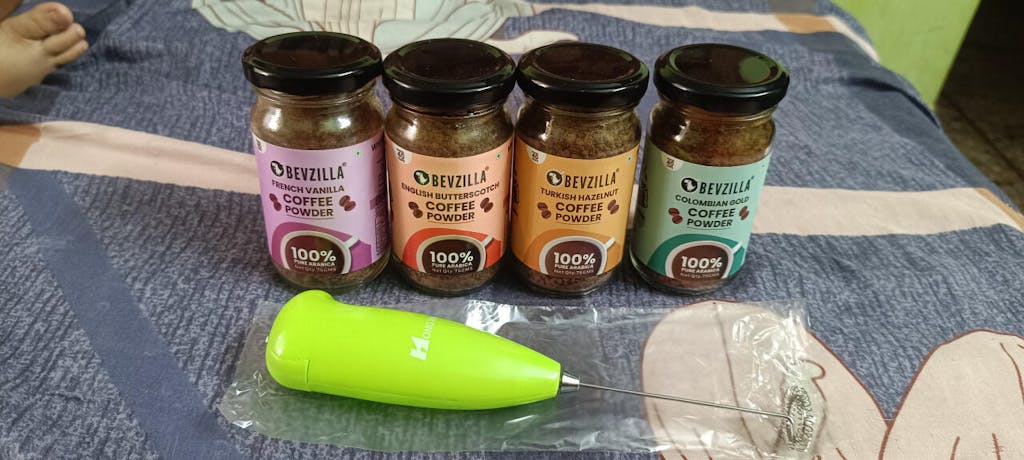 75 grams x 3 Coffee Jars Combo with Electric frother– Bevzilla