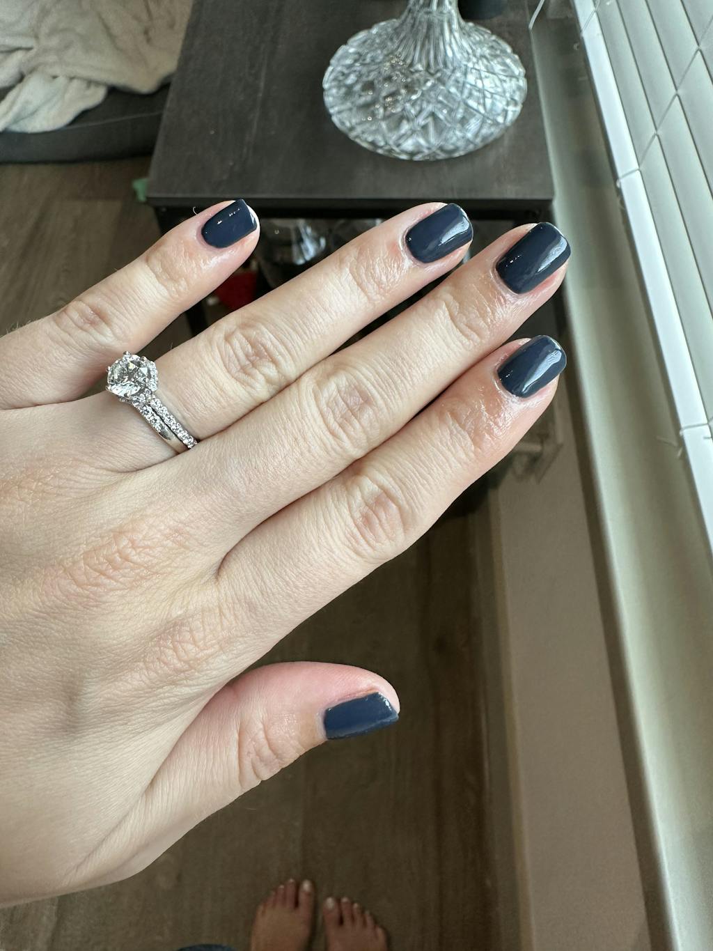 CND - Shellac Combo - Base, Top & Indigo Frock - Blue, Grey Gel Polish ...