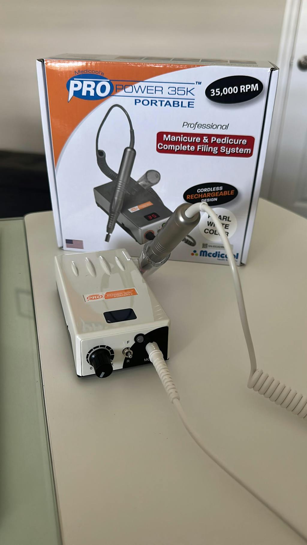 Medicool - Pro Power 35k Portable 2020 Model Rechargeable File - Pearl