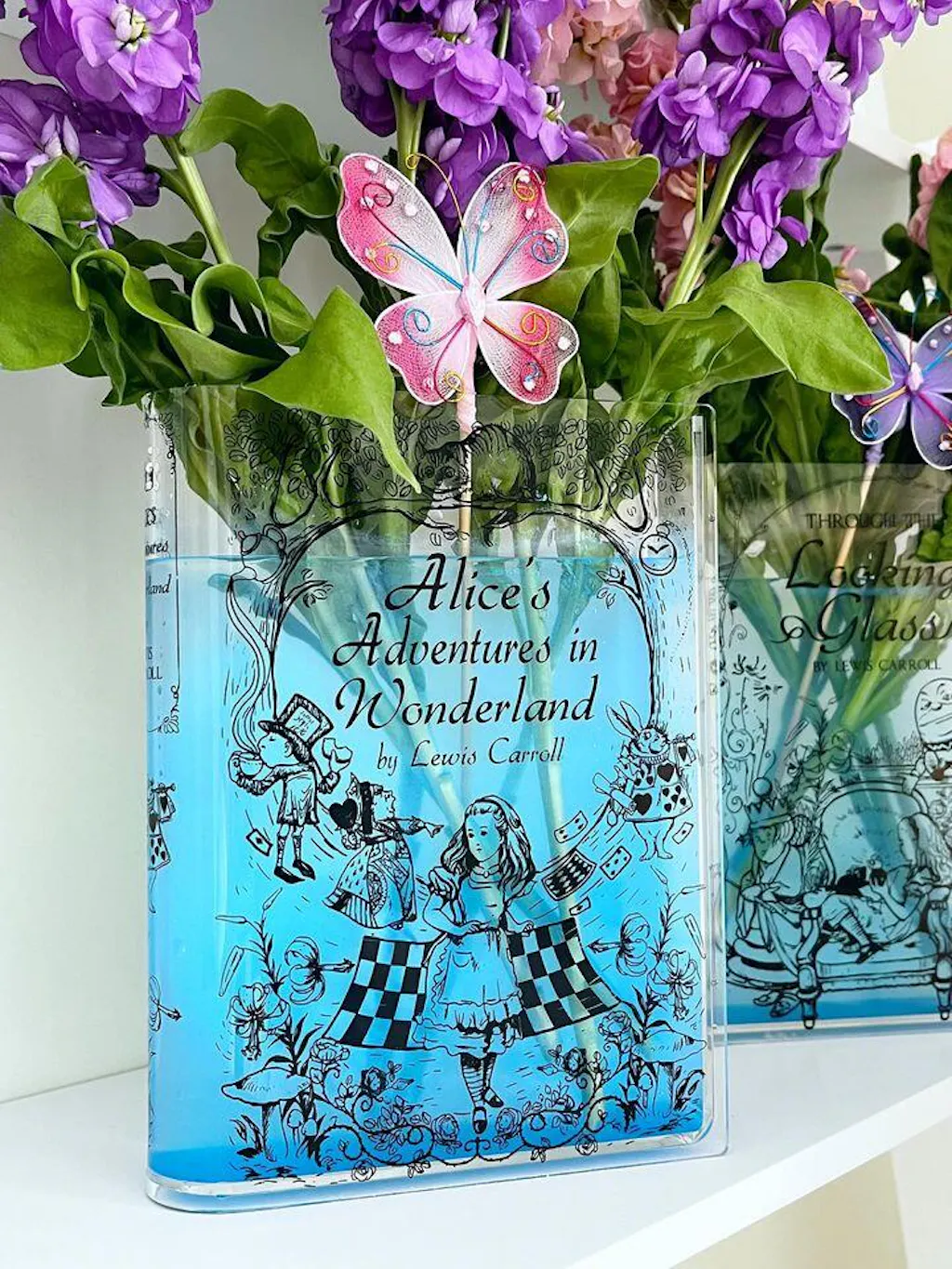 Alice's Adventures in Wonderland Acrylic Book Vase - II