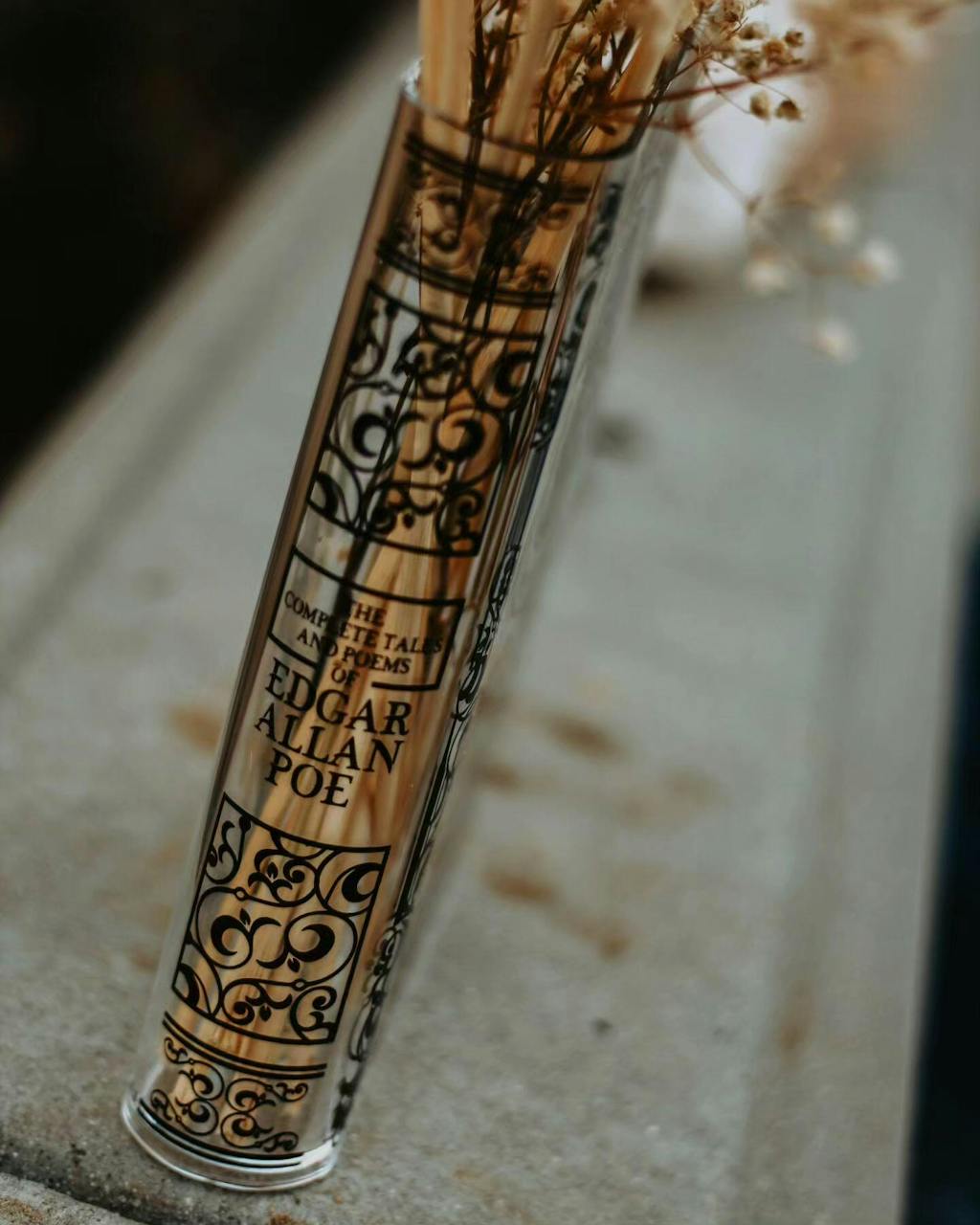 The Complete Tales and Poems of Edgar Allan Poe Acrylic Book Vase