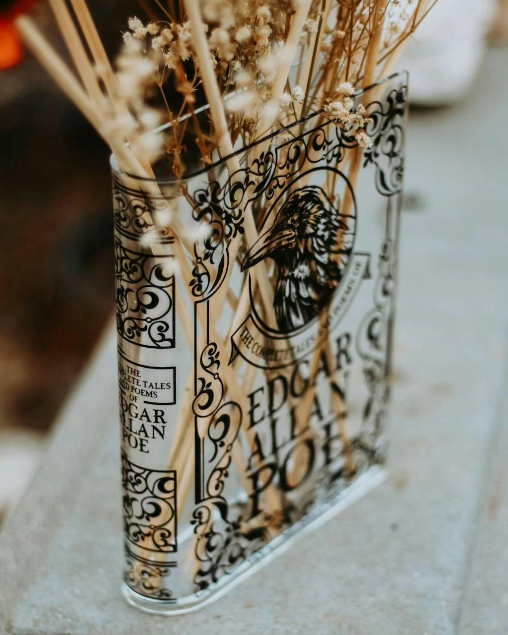 The Complete Tales and Poems of Edgar Allan Poe Acrylic Book Vase