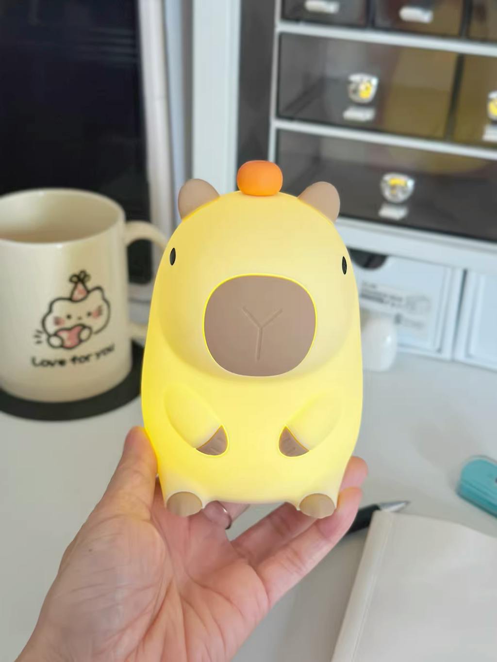 Capybara Night Light | BPA-Free Kawaii Lamp – Big Squishies