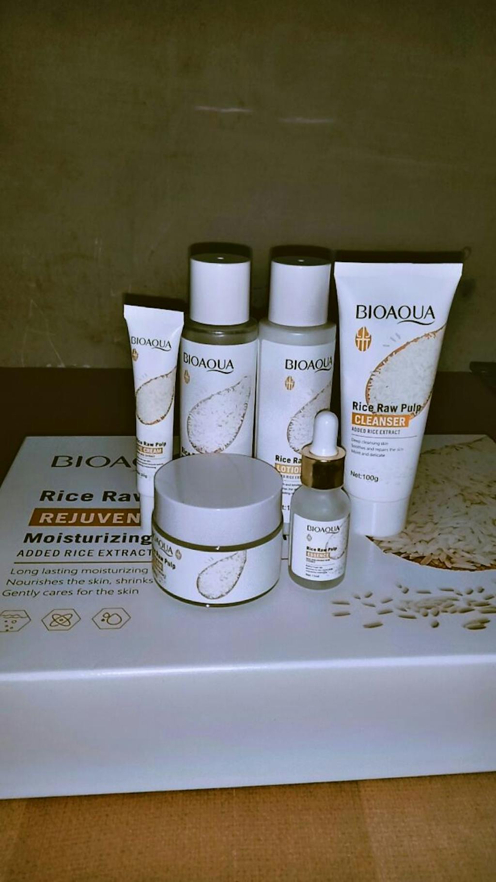 BioAqua Rice Raw Pulp All in One Whitening Skin Care Products Set ...