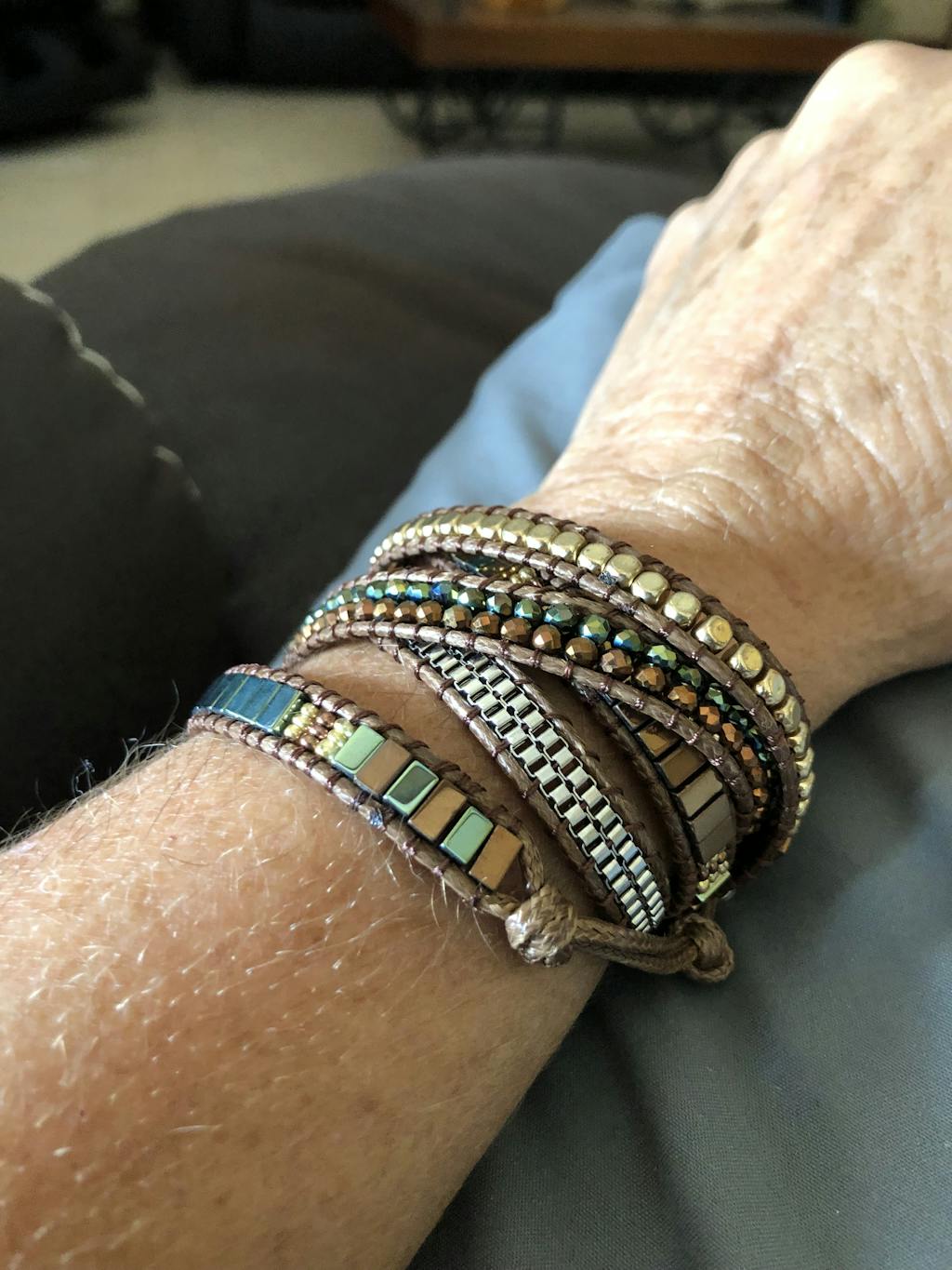 Handmade Crystal Chain Wrap Natural Stone from Black Diamonds New York