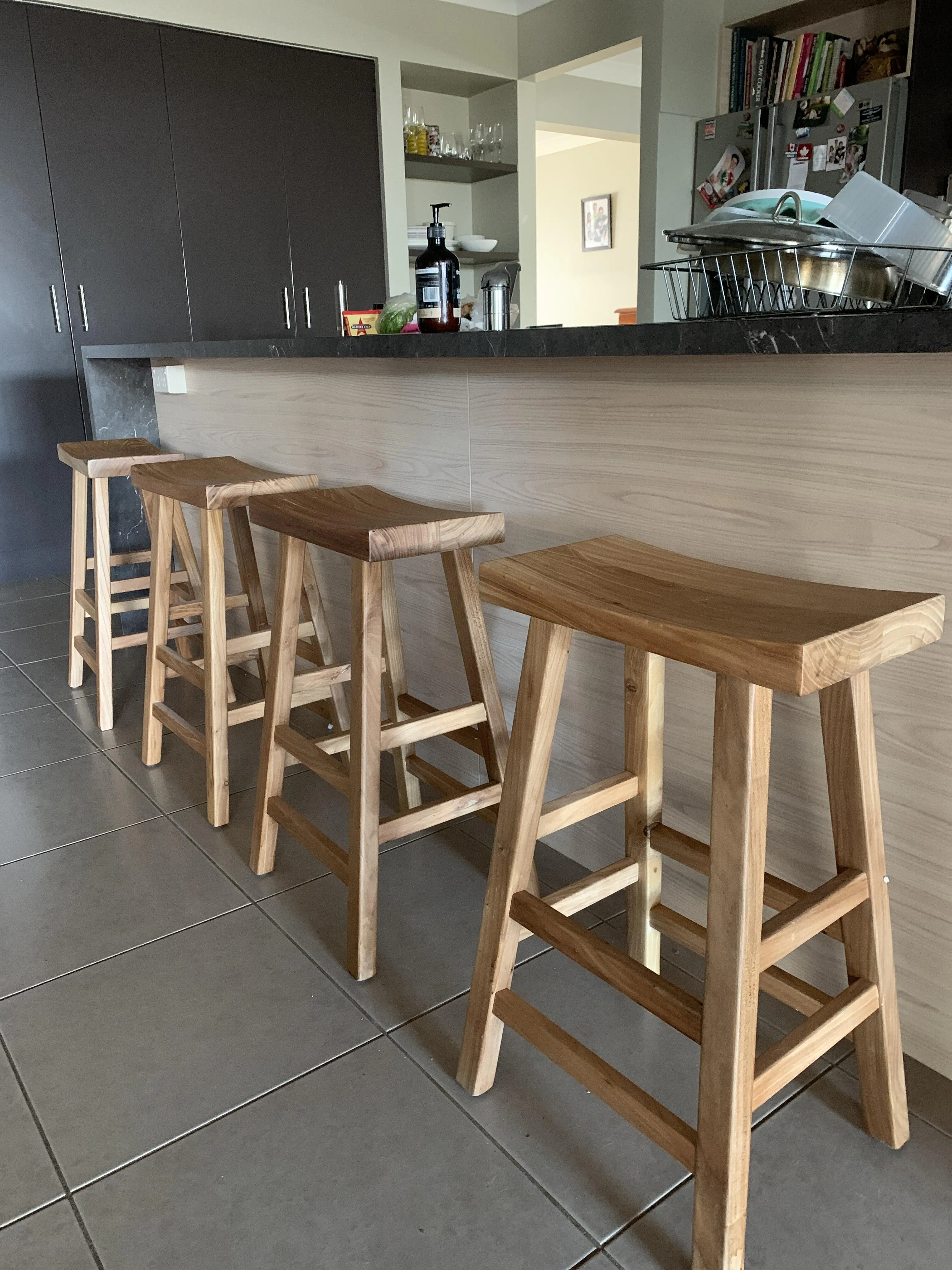 Maggie Solid Elm Counter Stool | Black Mango