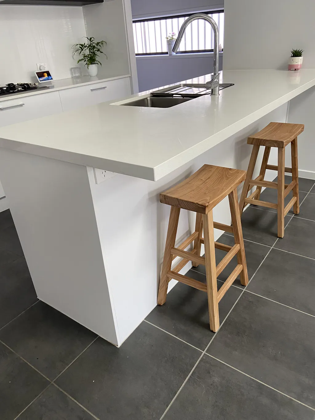 Maggie Solid Elm Counter Stool | Black Mango