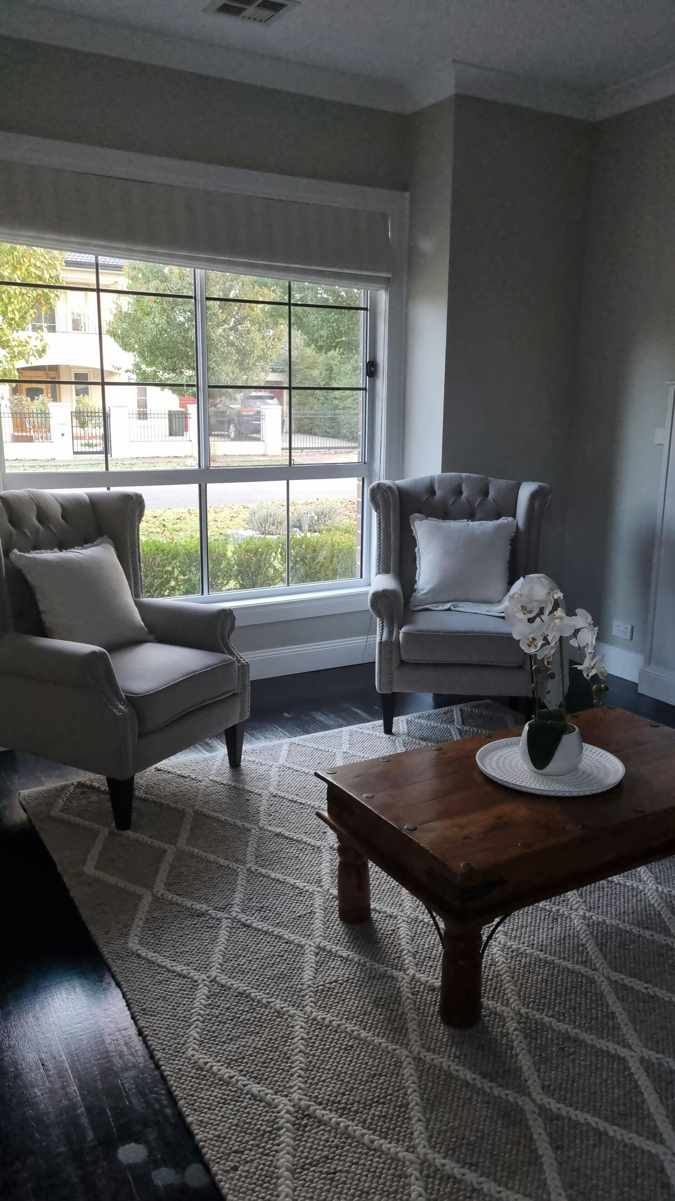 Royale Wingback Arm Chair Navy | Black Mango