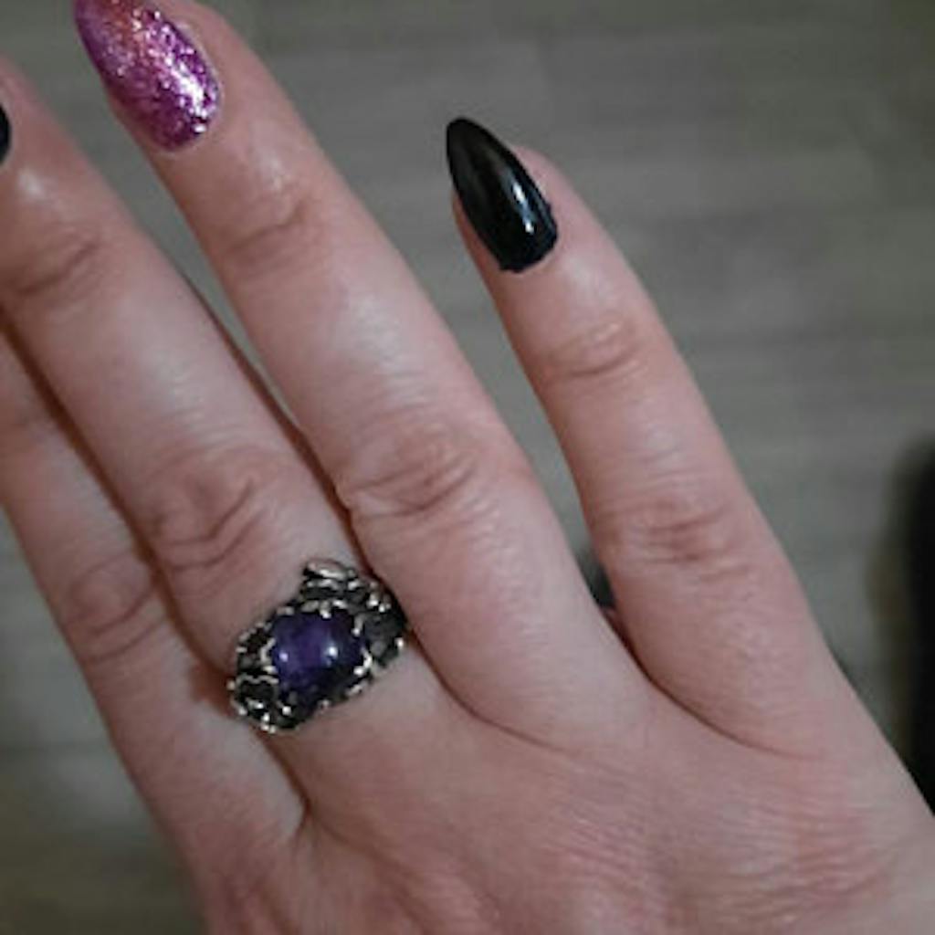 Sterling Silver Amethyst Ring "Fay" | BlackTreeLab