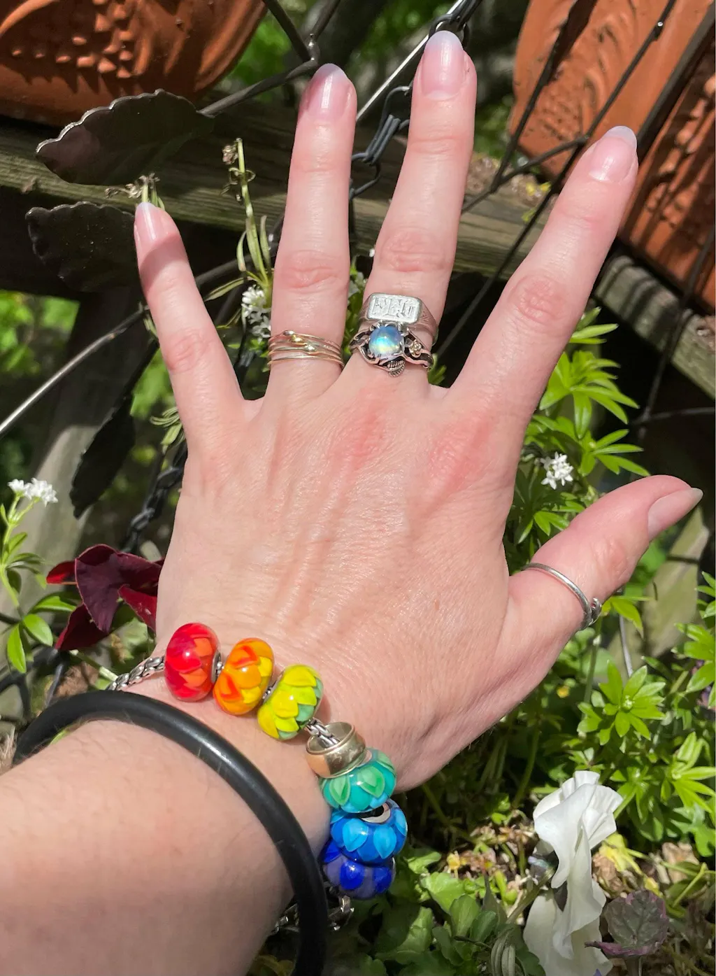 Rainbow Moonstone Ring "Cleo" | BlackTreeLab
