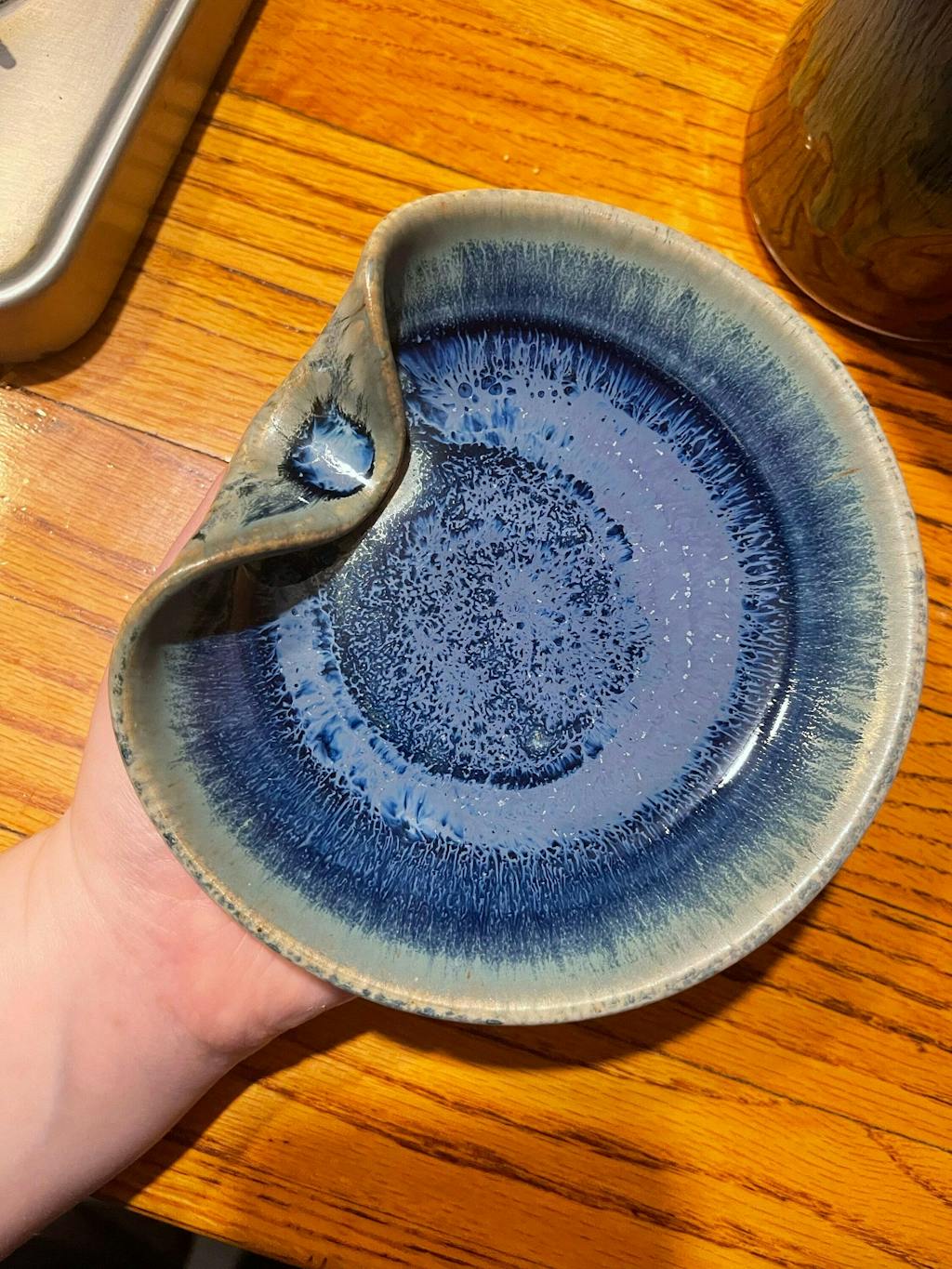 Ceramic Spoon Rest - Blue | Pottery Spoon Rest