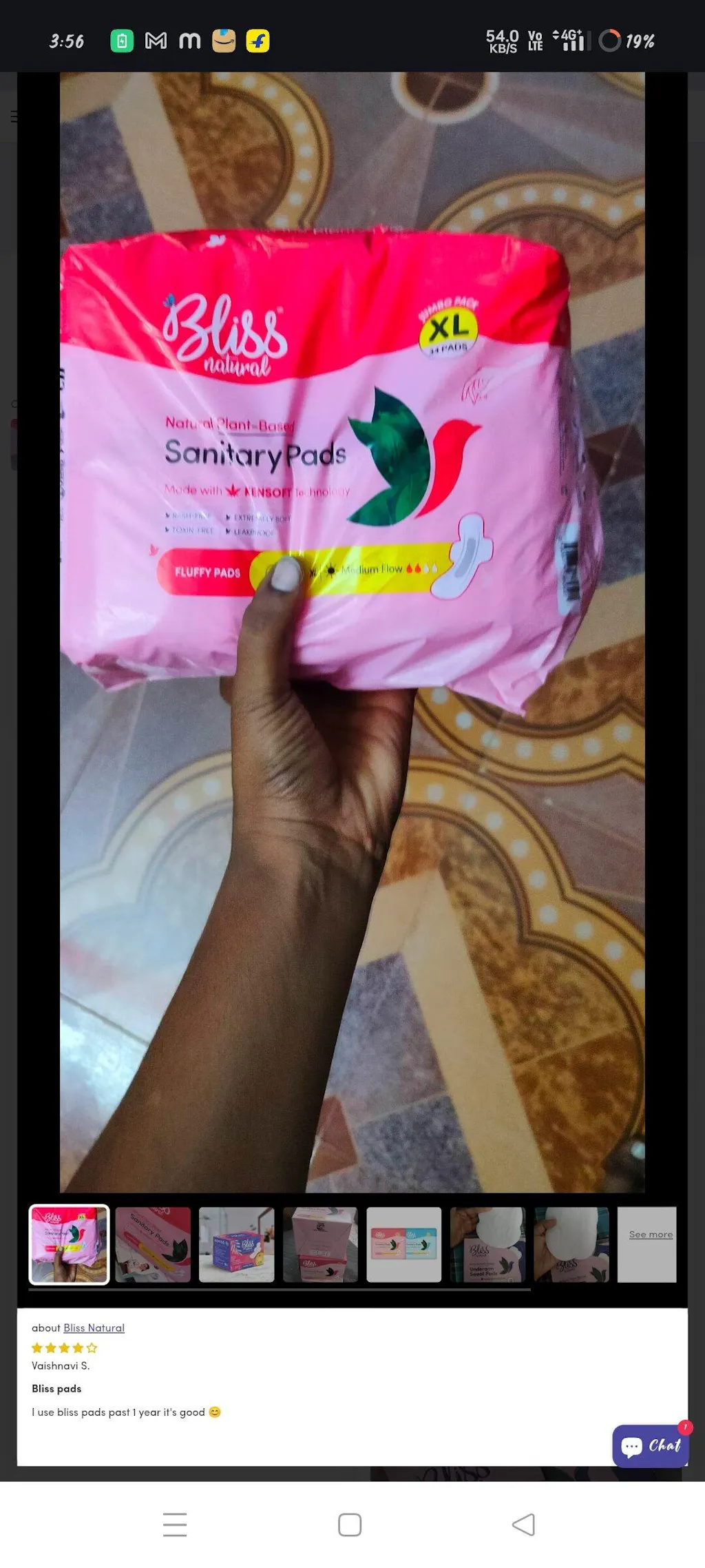 Buy Organic Sanitary Pads - XL Fluffy-Jumbo (34 Pads) - Bliss Natural