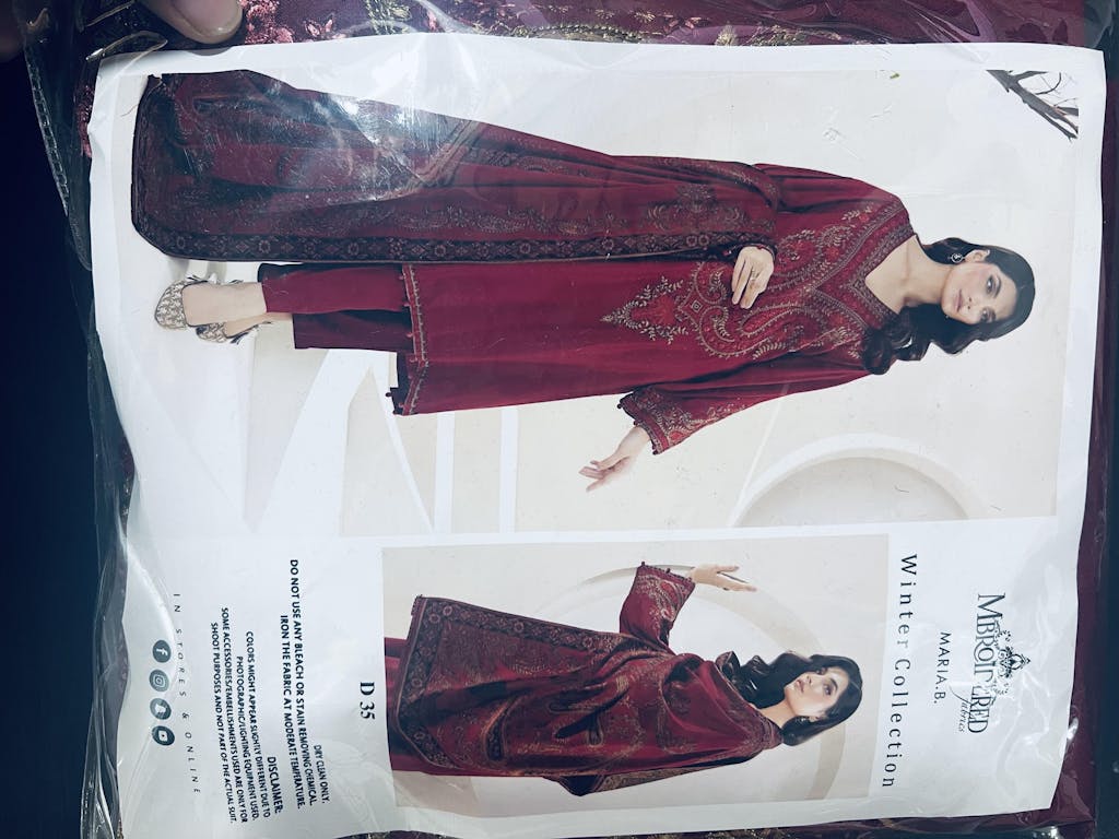 Maria B - Winter 3PC Dhanak Embroidered Suit - BFB0217 – BlueFery ...