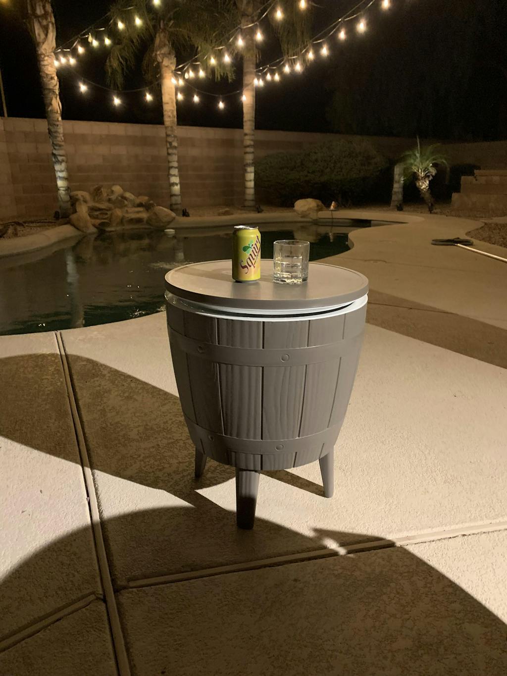 Patio Cooler Table | Weather Resistant Resin | Bluu