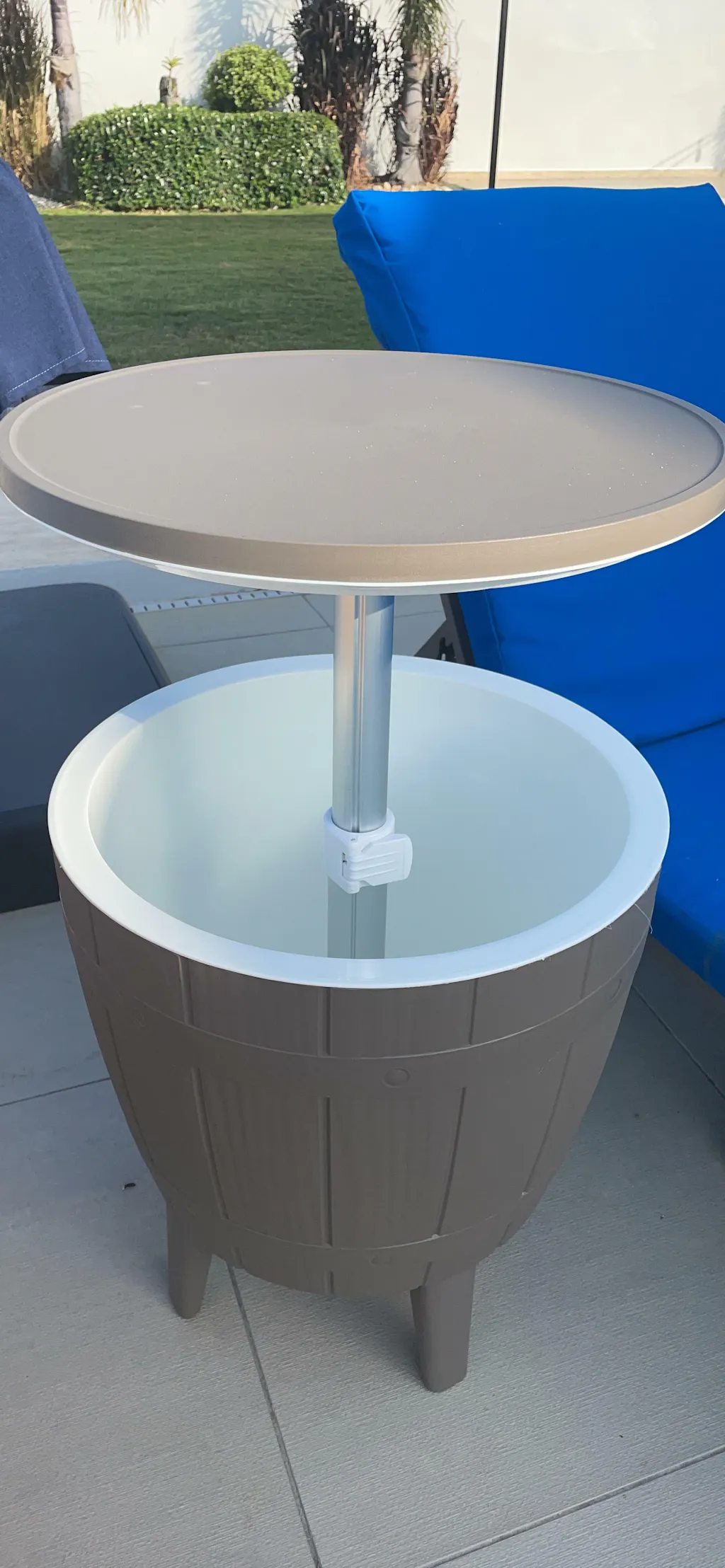 Patio Cooler Table | Weather Resistant Resin | Bluu