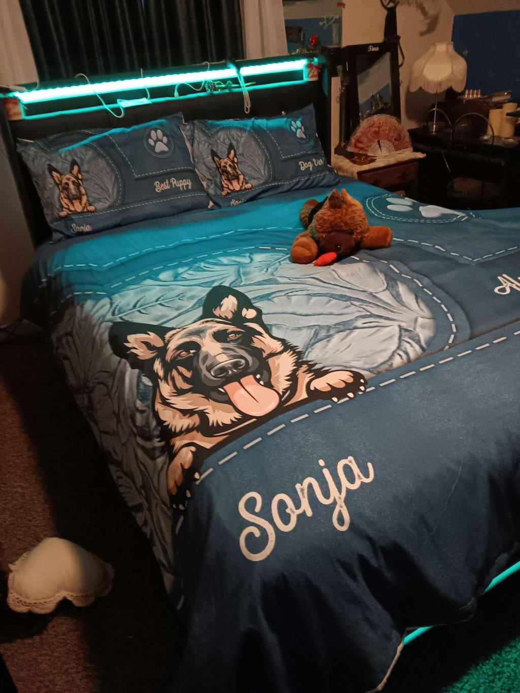 Dog Personalized Bedding Set, Personalized Gift for Dog Lovers, Dog Dad ...