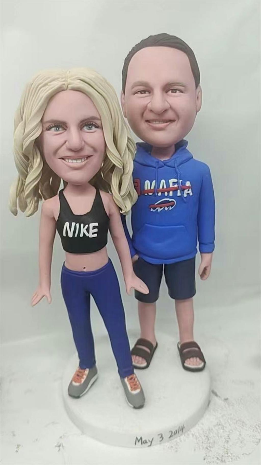 100% Head-To-Toe Fully Customizable Couples Bobblehead From Photo ...