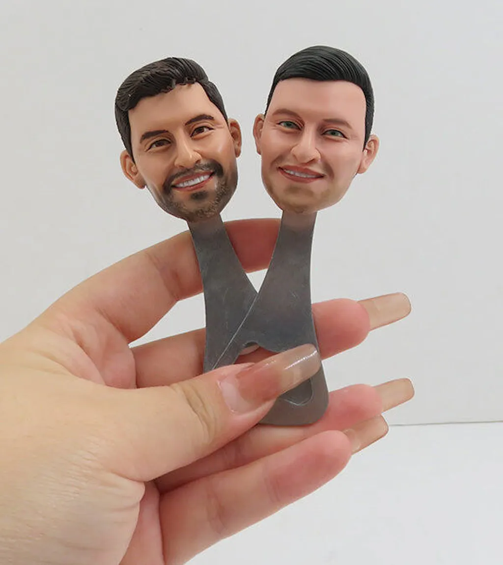 Personalized Custom Face Funny Bottle Opener Groomsmen Gift From Photo ...