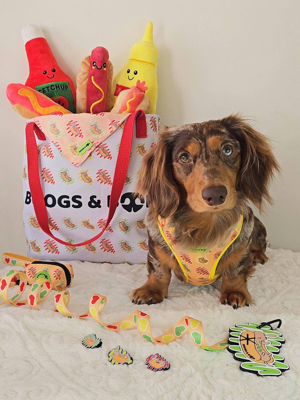 Adjustable Hot Dog Lover Dog Harness | Boogs & Boop