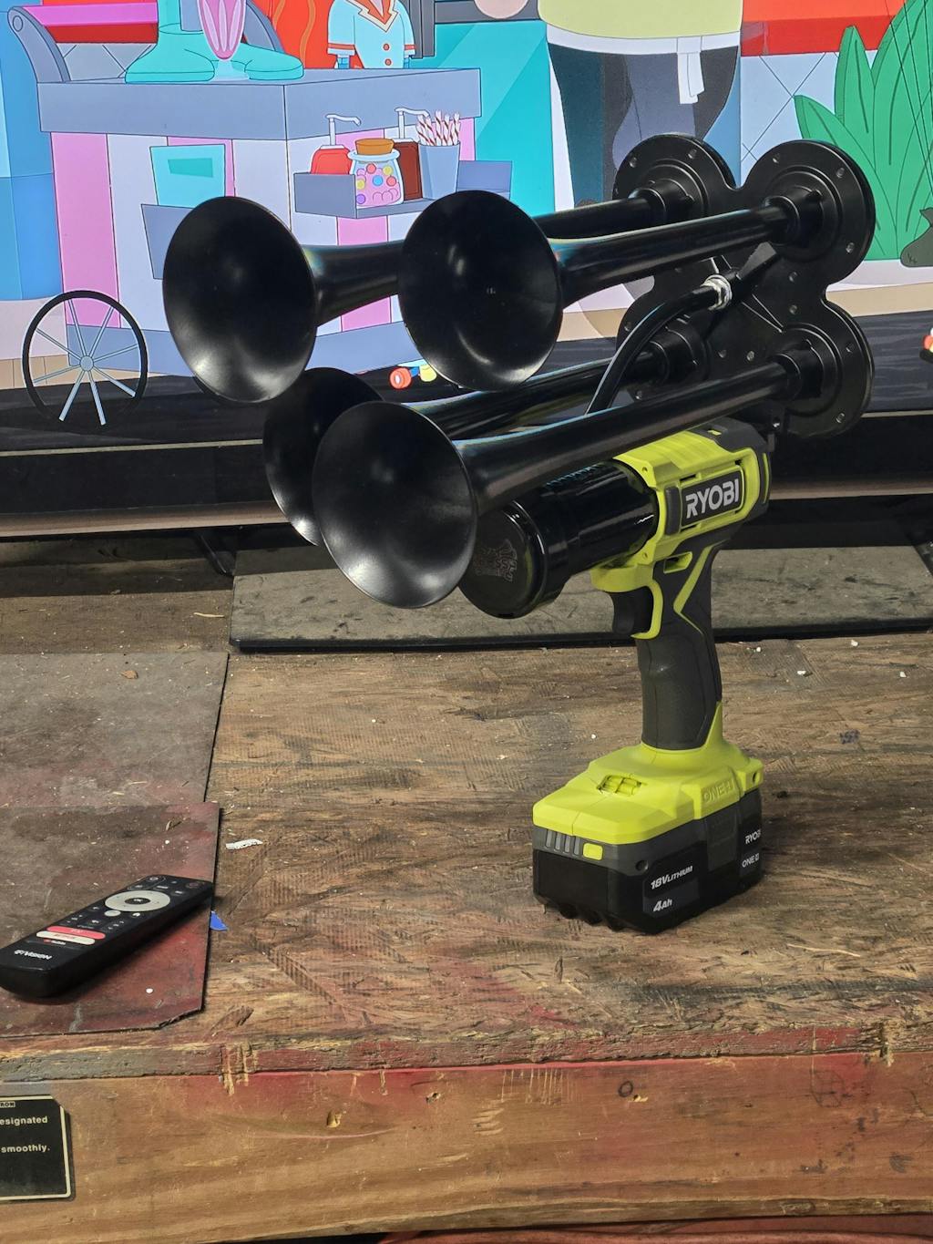 Ryobi Train Horn Gun with Dual Trumpets