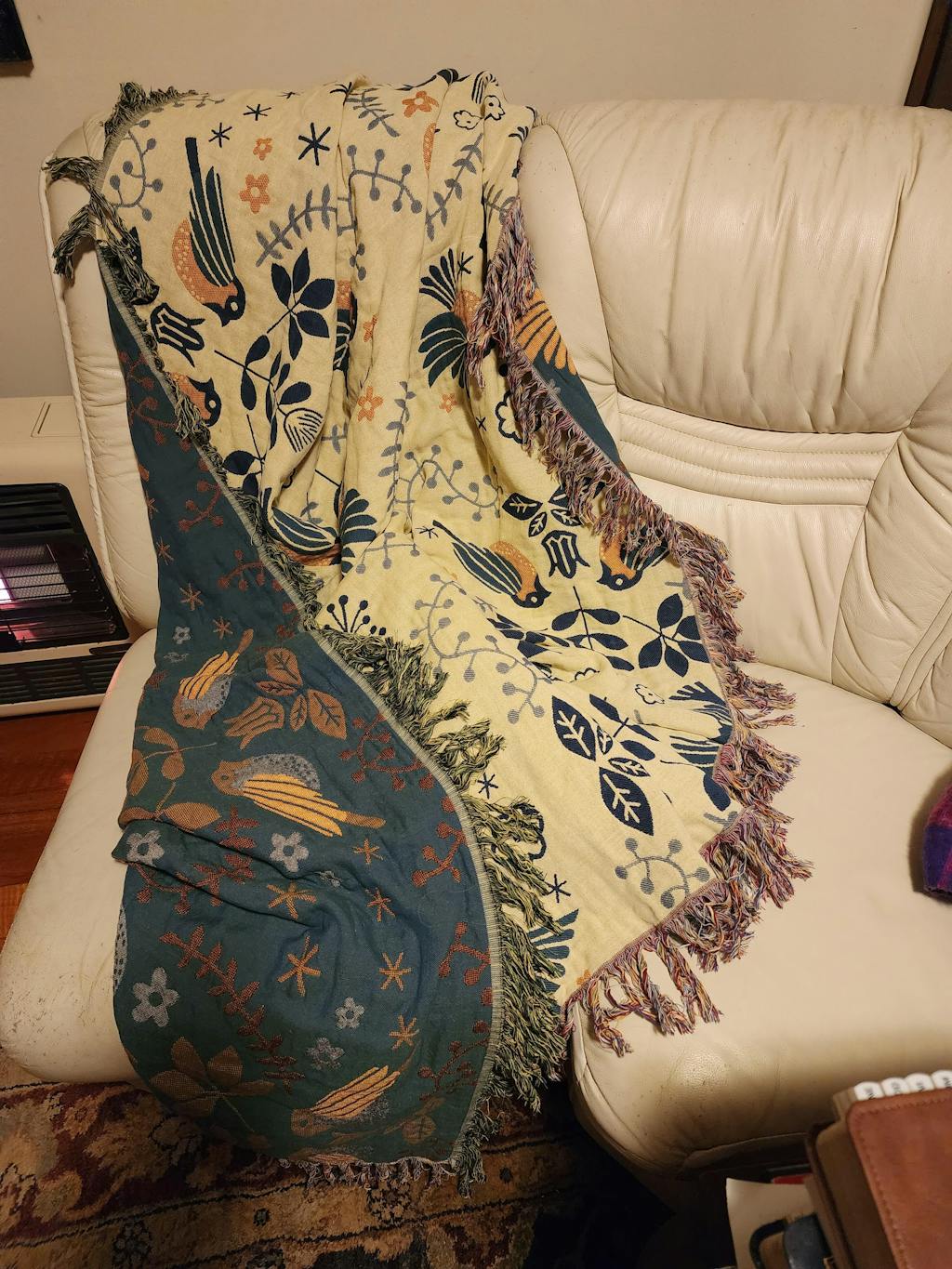 Reversible Scandinavian Bird Throw Blanket - Bow And Snow – Bow & Snow