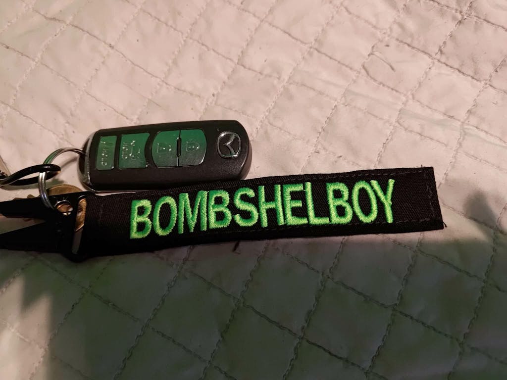 Personalized Name Tape Keychain with Heavy Duty Keyfob Luggage Tag