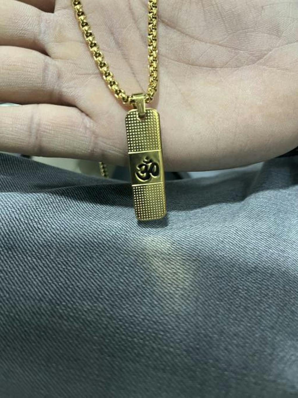Buy Dotted Om Pendant Design Gold Chain For Men Online - Branta ...