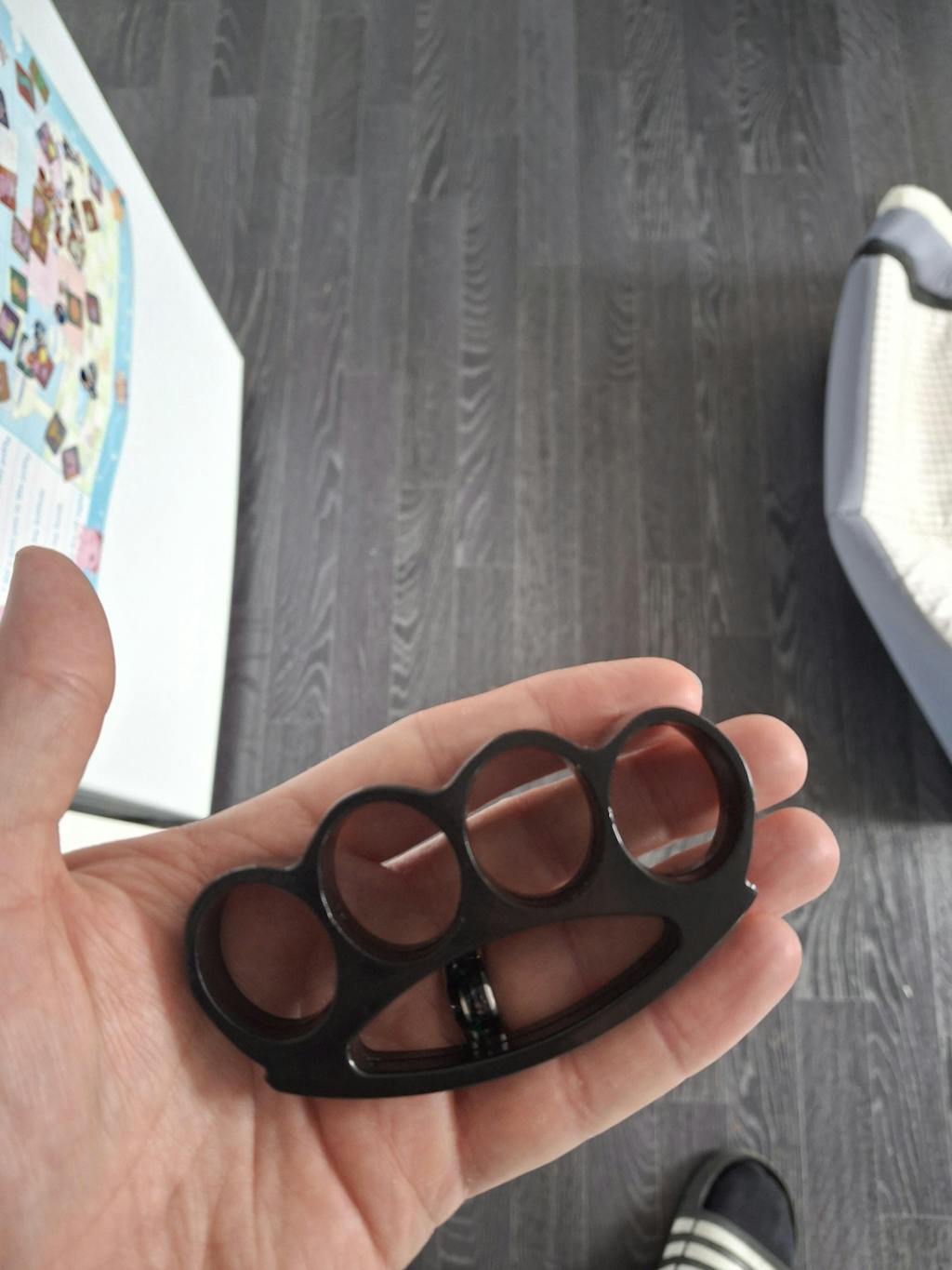 Mini Brass Knuckle Duster Boxing Four Finger Buckle Defense Window ...