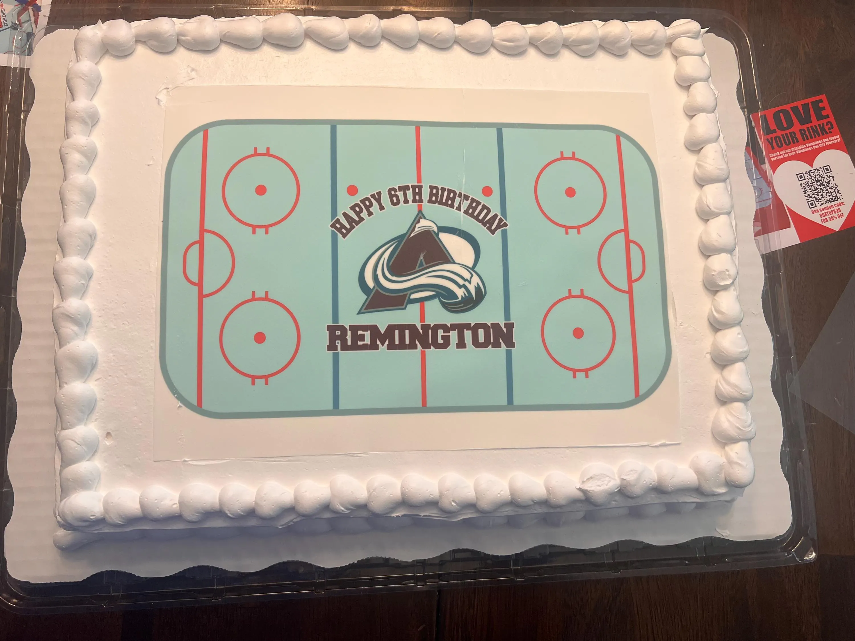 Edible Hockey Rink Personalized Cake Topper Sugar Sheet | Hockey ...