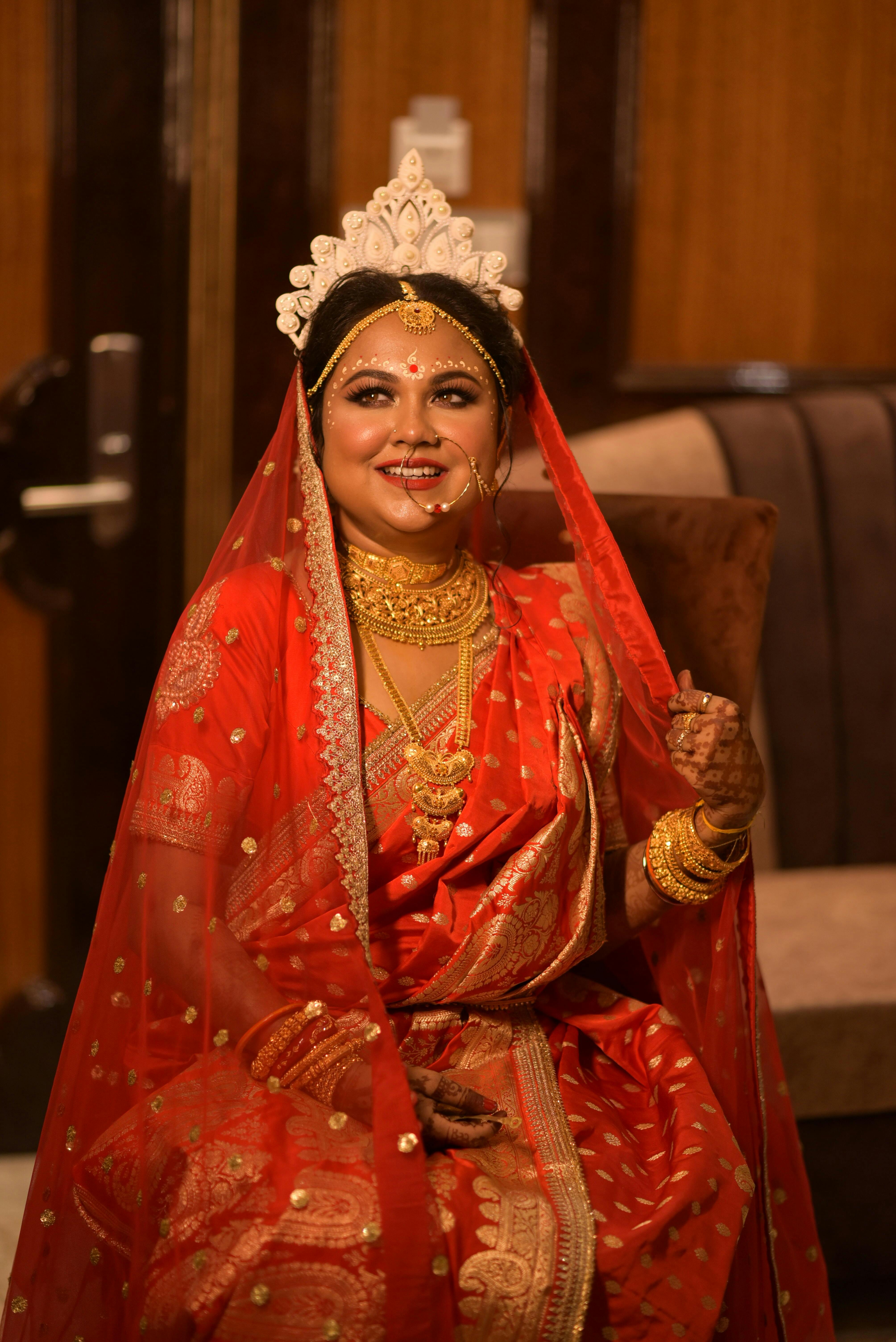 Shop Bengali Bridal Mukut (Crown) Online - 22K Gold Plated