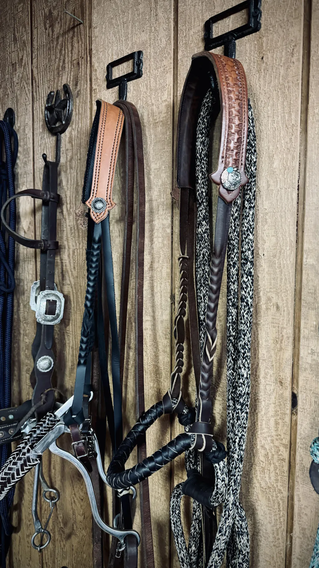 Brown Soft Nose Bishop Hackamore Set – Buckaroo Leather Products