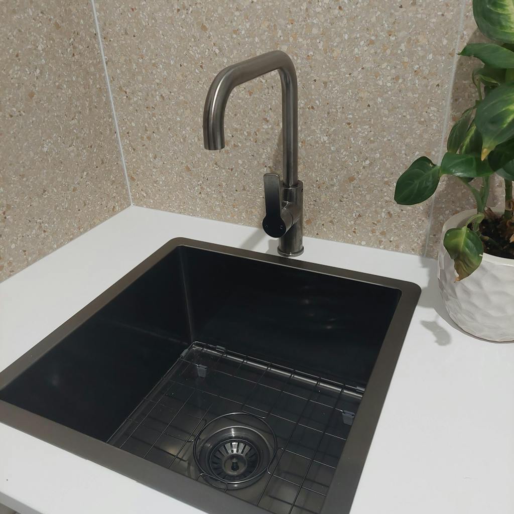 Alma Brushed Gunmetal Nala 450x450 Single Bowl Sink – Buildmat