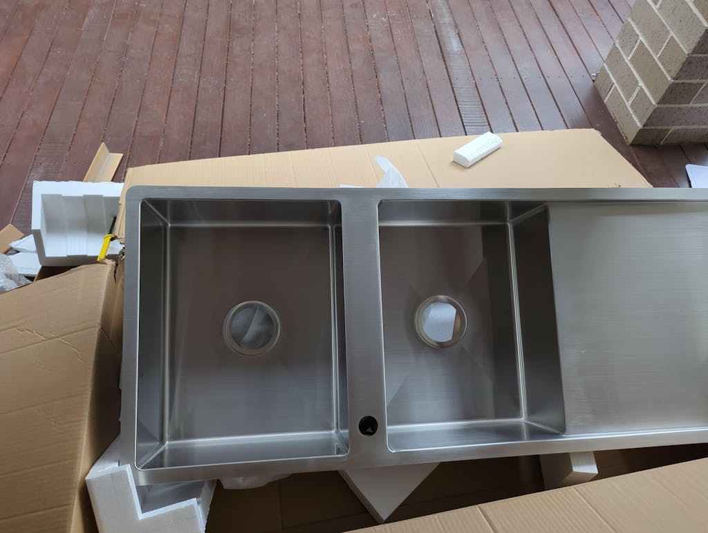 Alma Theo 1200x500 Double Bowl with Drain Board Sink – Buildmat