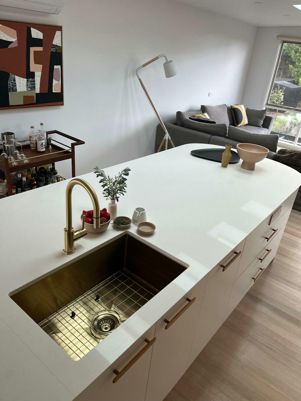 Alma Brushed Brass Gold Nala 450x450 Single Bowl Sink – Buildmat