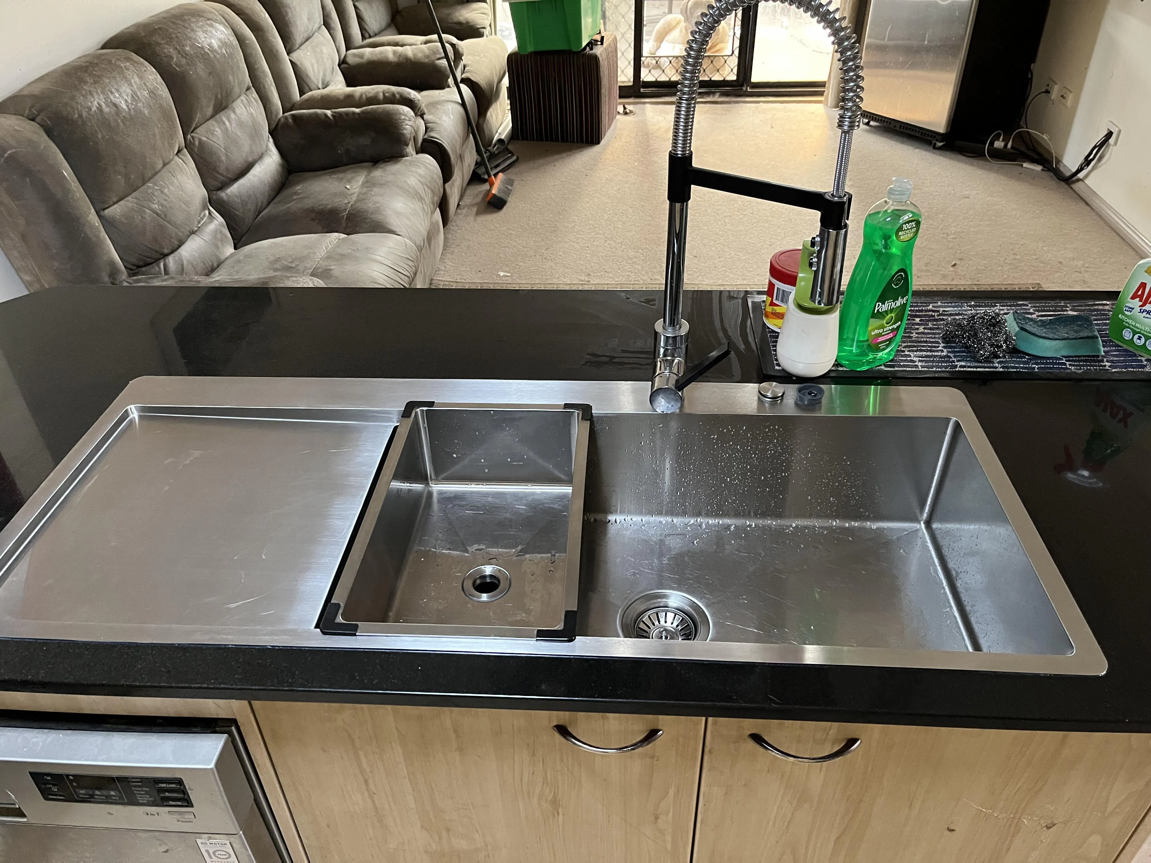 Jayden 1200x500 Single Bowl Tap Landing with Left Drain Board Sink ...