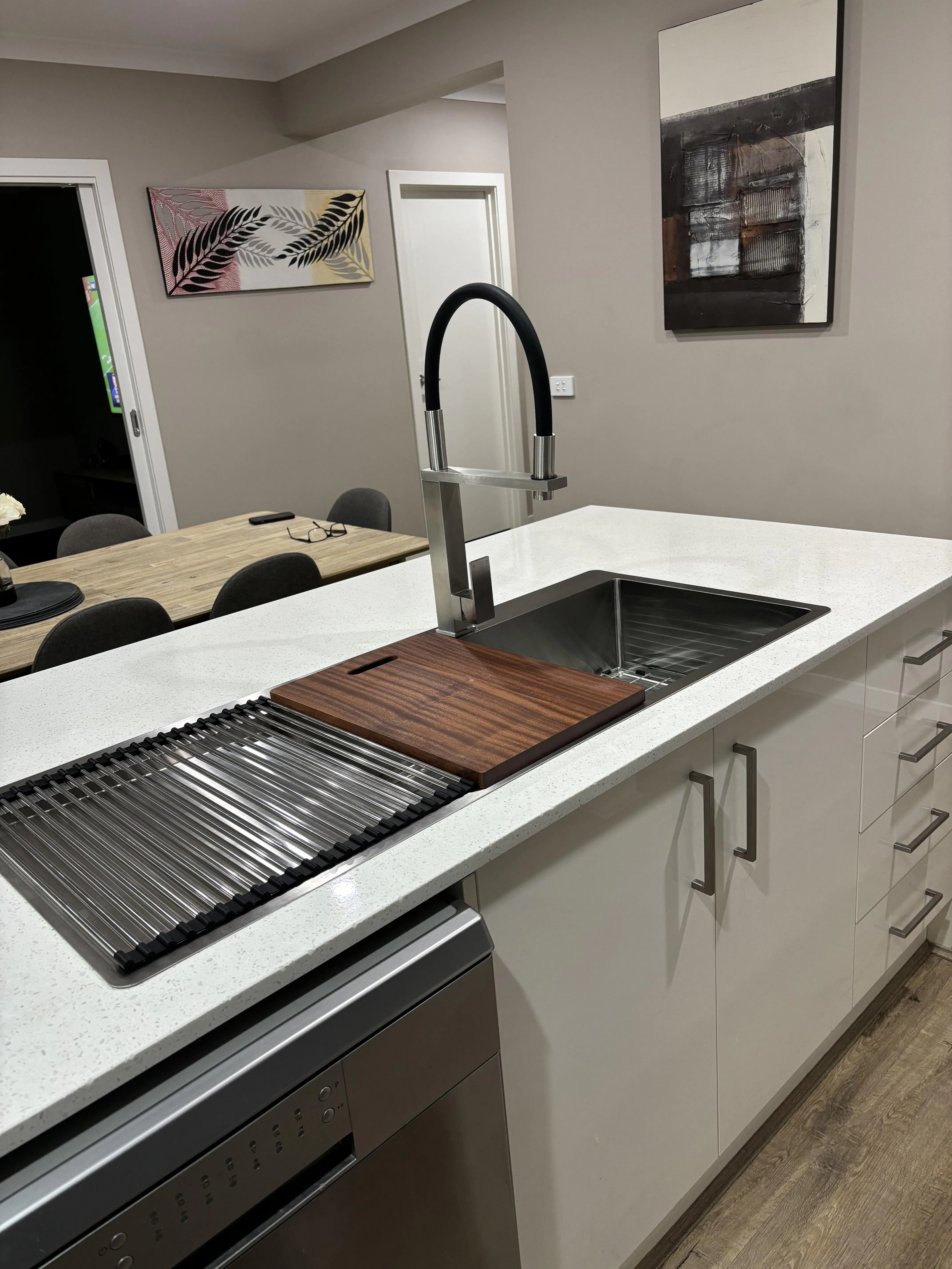 Jayden 1200x500 Single Bowl Tap Landing with Left Drain Board Sink ...