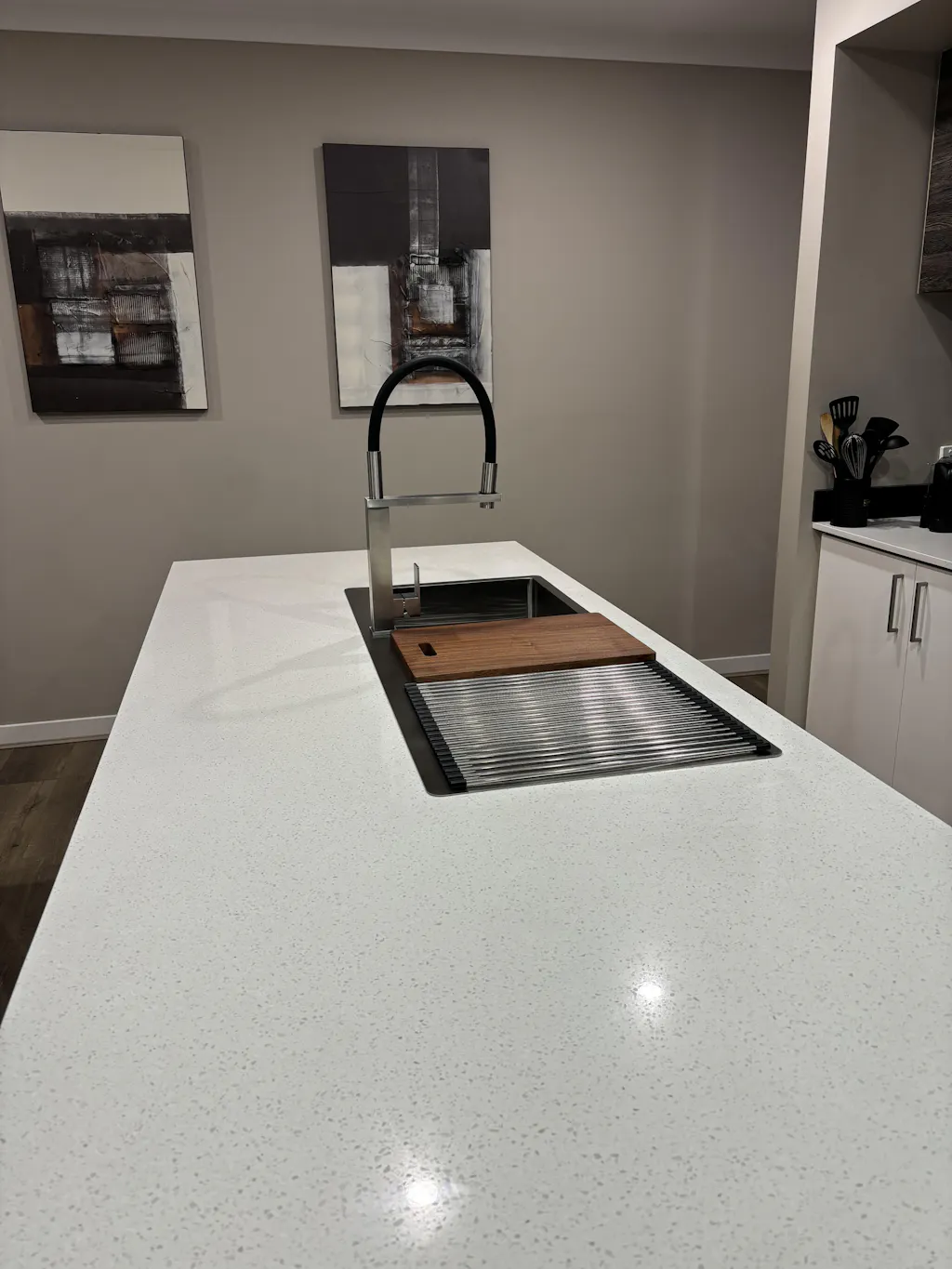 Alma Jayden 1200x500 Single Bowl Tap Landing with Left Drain Board Sin ...