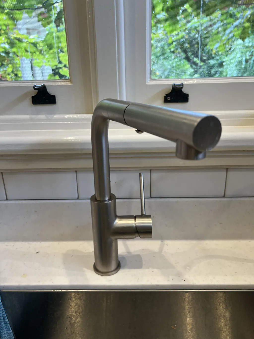 Alma Nisa Square Pull Out Mixer Brushed Nickel – Buildmat