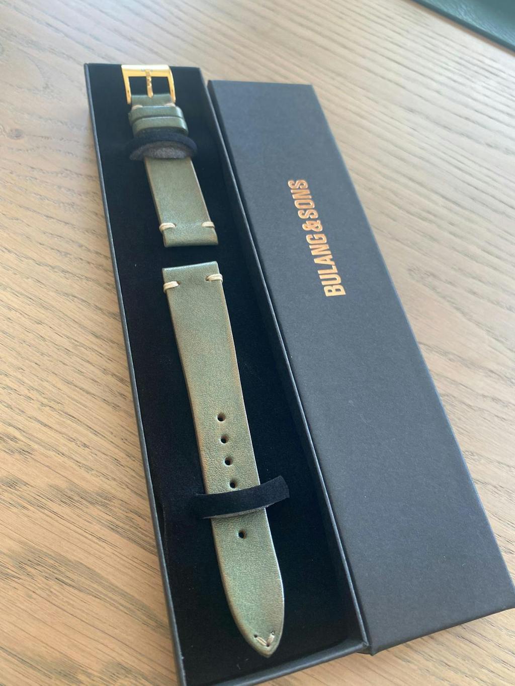 Vintage Green Leather Watch Strap