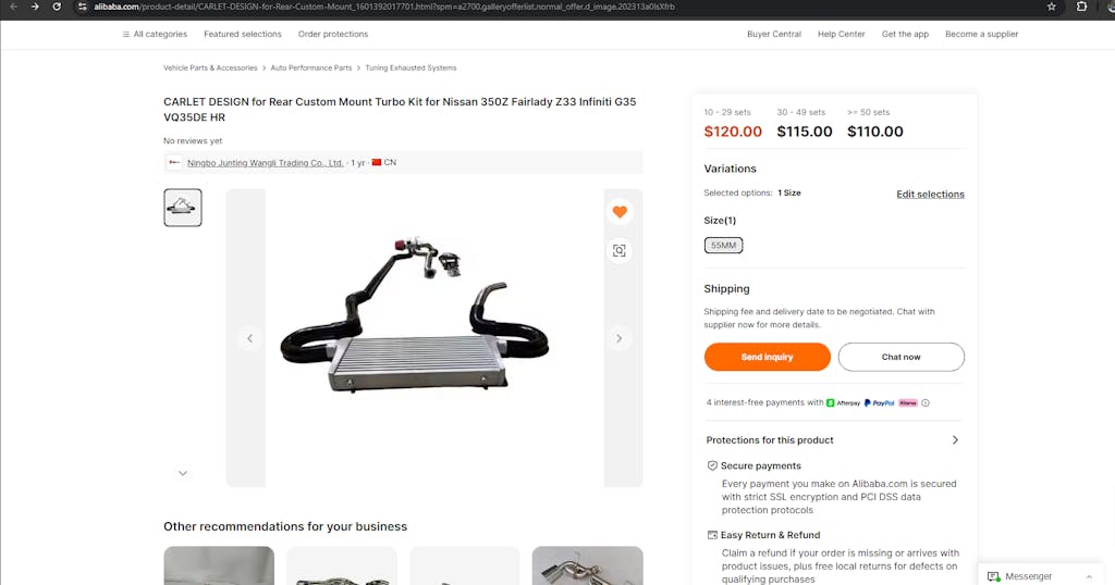 Rear Custom Mount Turbo Kit For Nissan 350Z Fairlady Z33 Infiniti G35 ...