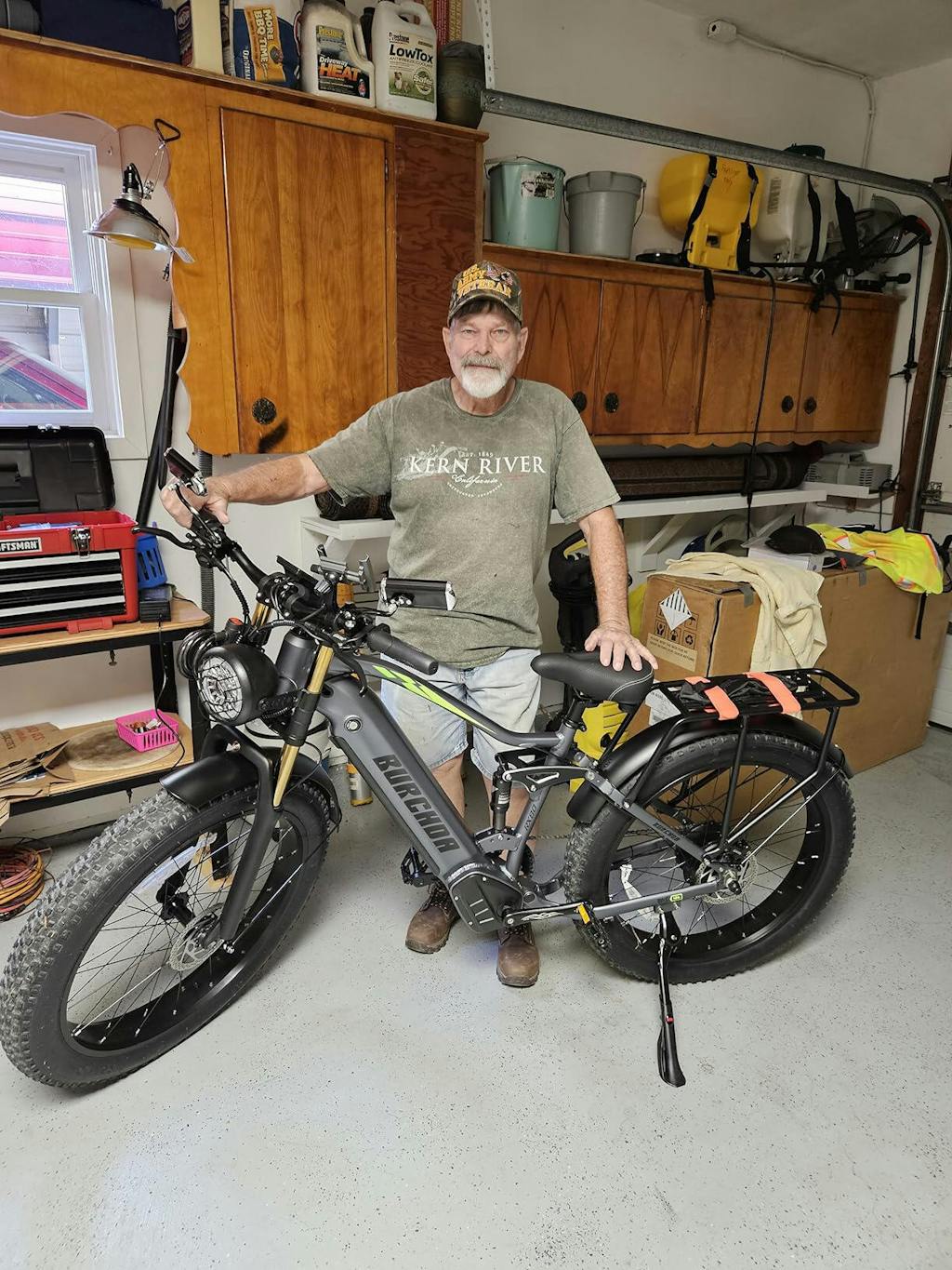 Fat Tire Mountain Electric Bike for Adults, 28MPH Full Suspension All Terrain, 1000W Motor, LCD ...