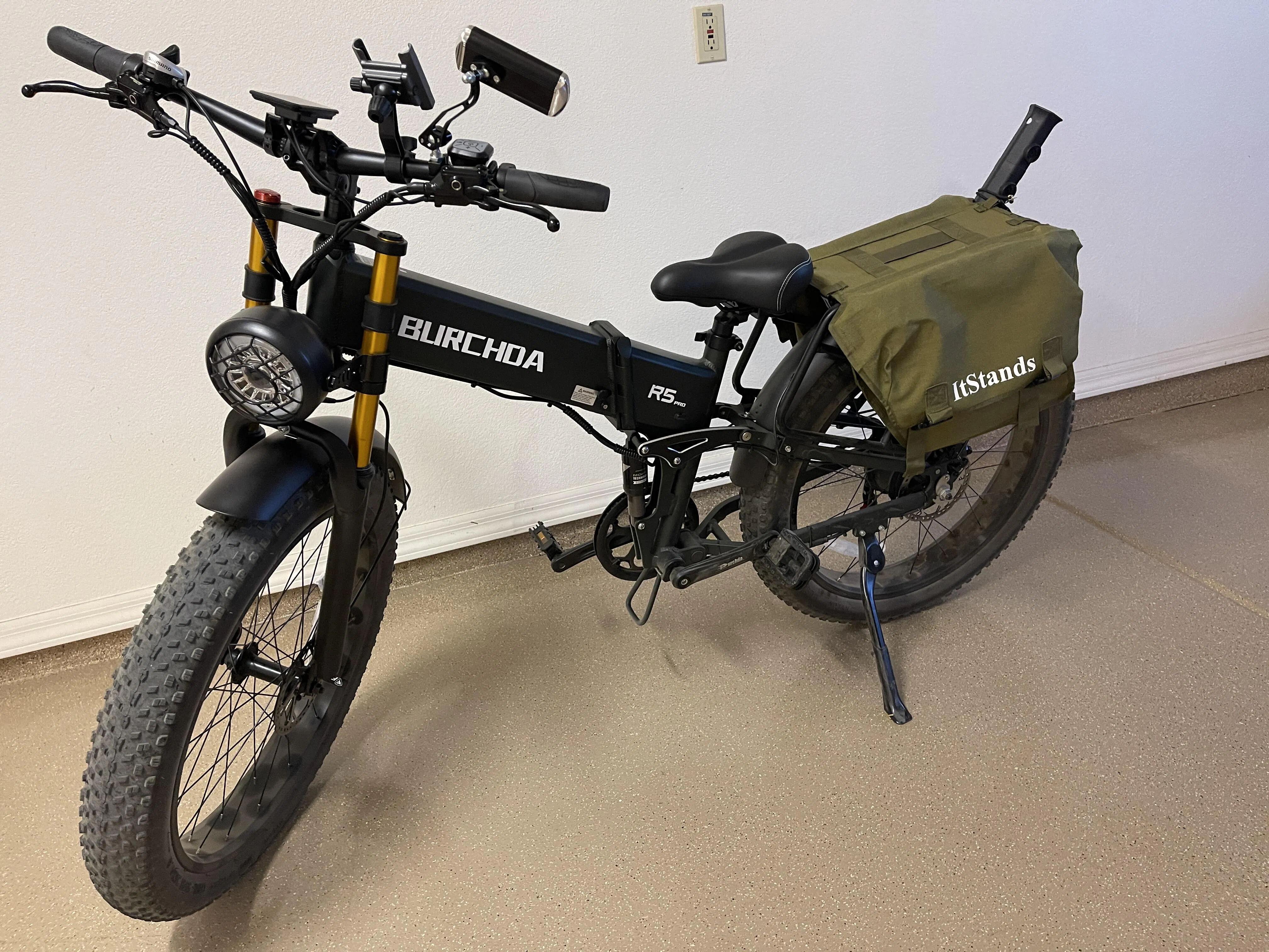 20Ah Fat Tire Folding Mountain Electric Bike MTB, Full Suspension Off ...