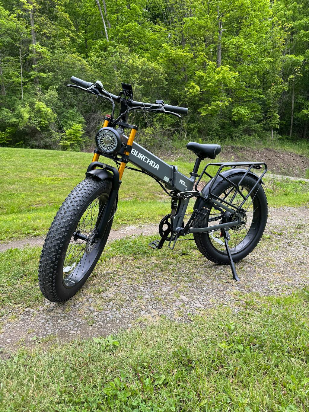 Burchda R5 Pro Folding Fat Tire Mountain Electric Bike MTB, Full ...