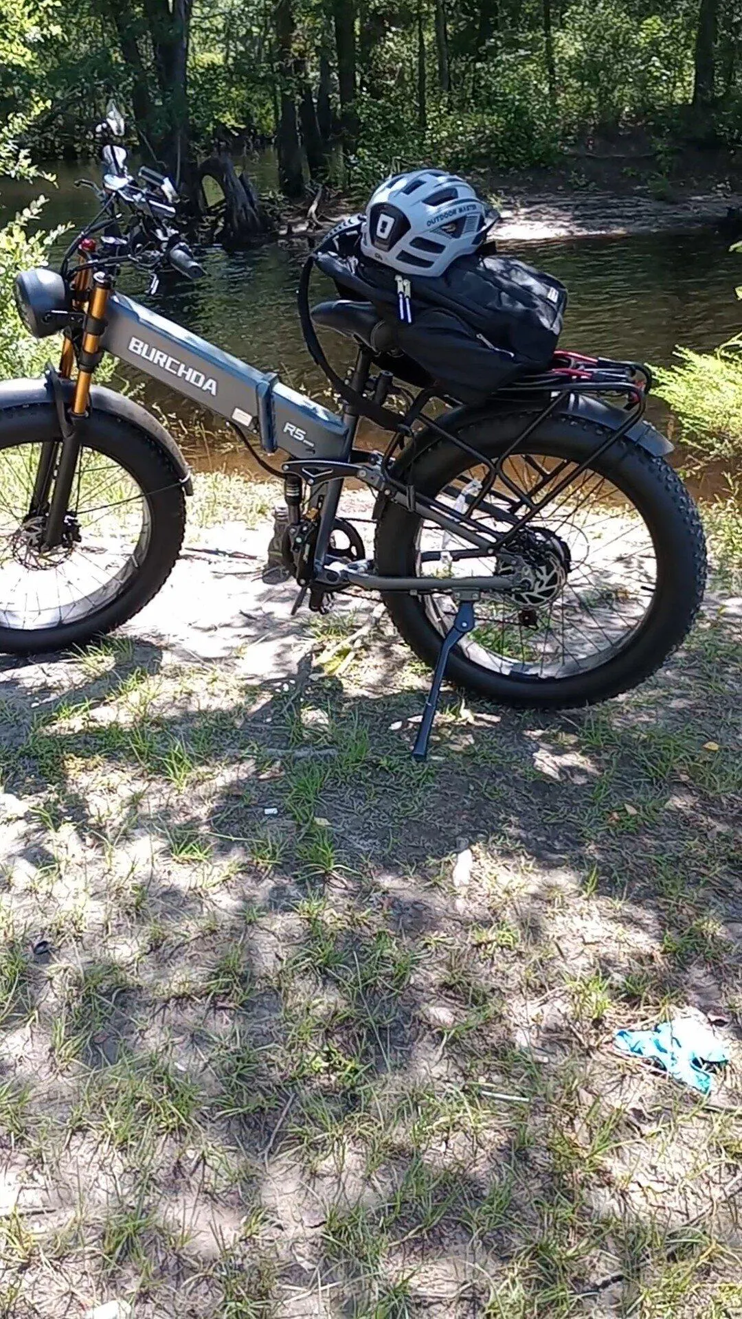 Burchda R5 Pro Folding Fat Tire Mountain Electric Bike MTB, Full ...