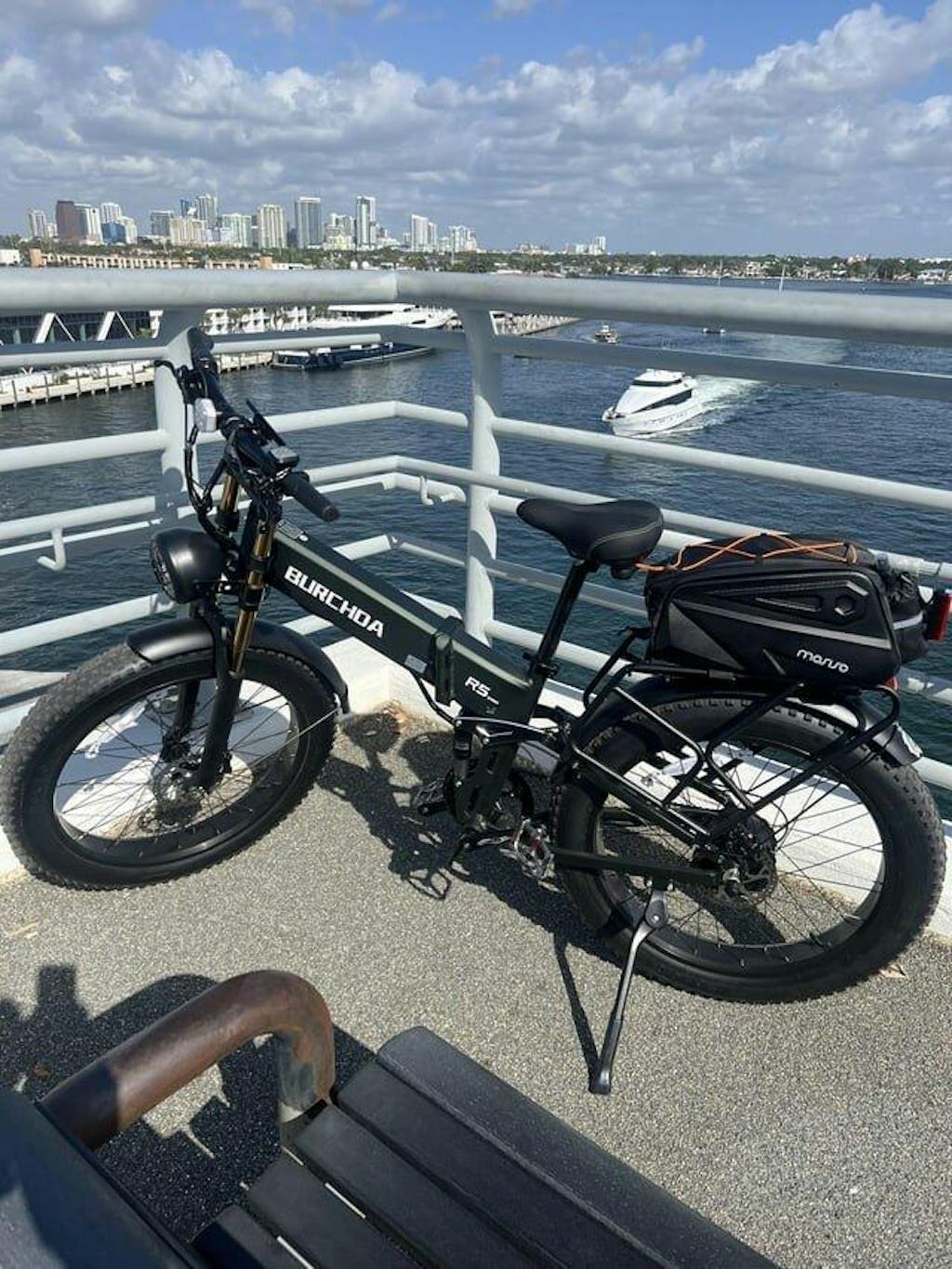 Burchda R5 Pro Folding Fat Tire Mountain Electric Bike MTB, Full ...