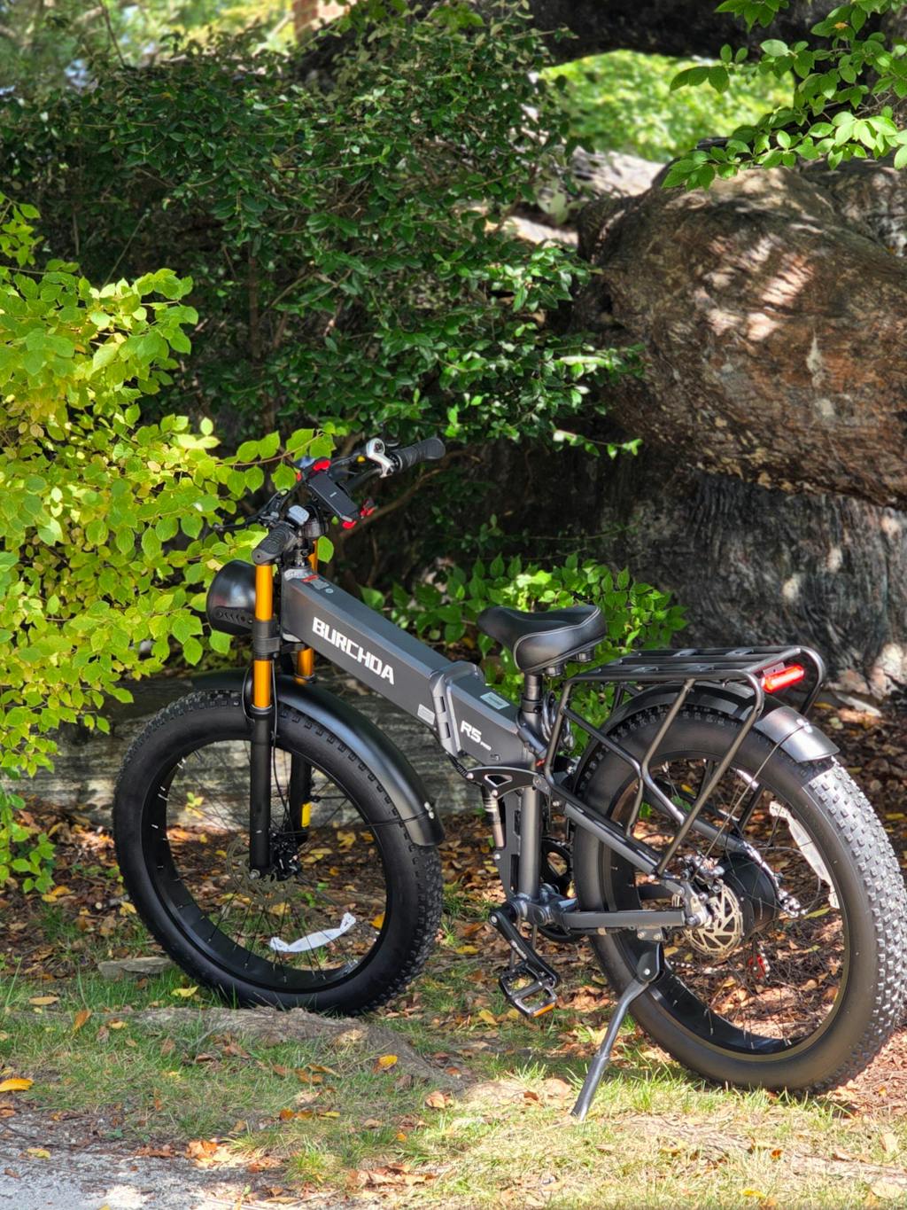 Burchda R5 Pro Folding Fat Tire Mountain Electric Bike MTB, Full ...